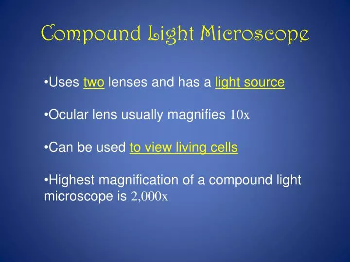 PPT - Compound Light Microscope PowerPoint Presentation, free download ...