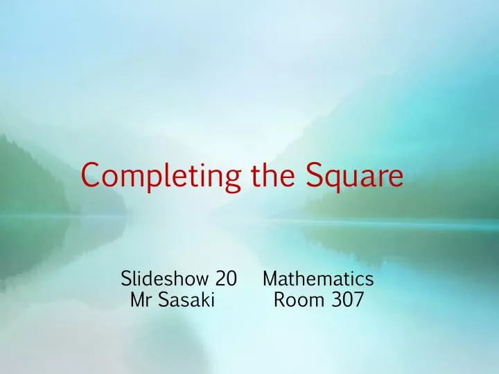 PPT - Completing the Square PowerPoint Presentation, free download - ID ...