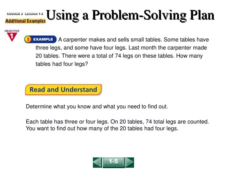 PPT - Using a Problem-Solving Plan PowerPoint Presentation, free ...