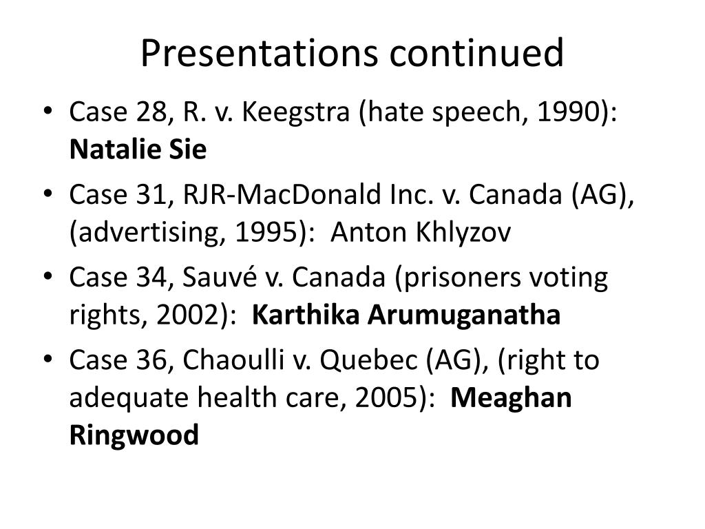 PPT - Canadian Constitutional Law Section B: Nov 17, 2012 PowerPoint ...