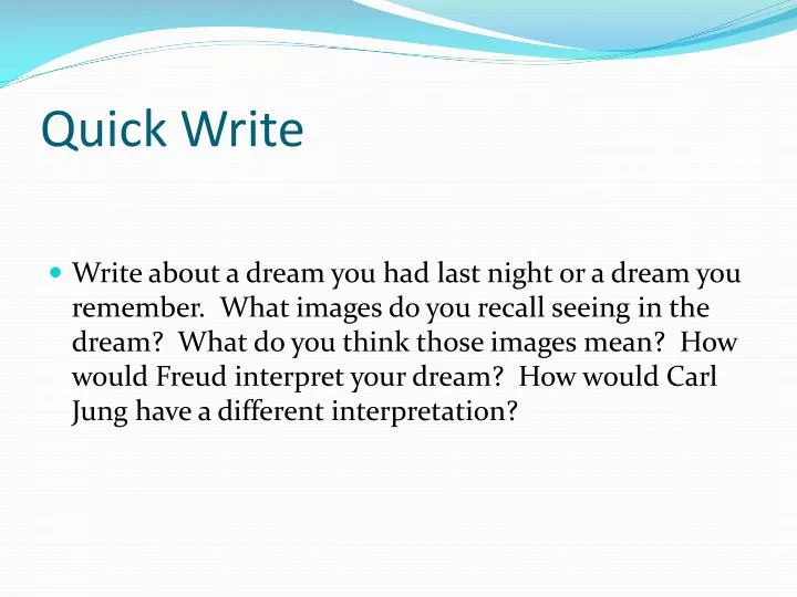 PPT - Quick Write PowerPoint Presentation, free download - ID:2687428