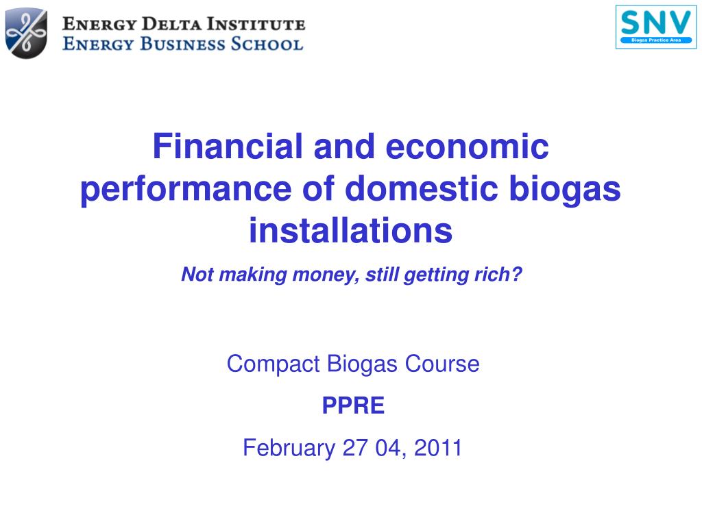 PPT - Financial and economic performance of domestic biogas ...