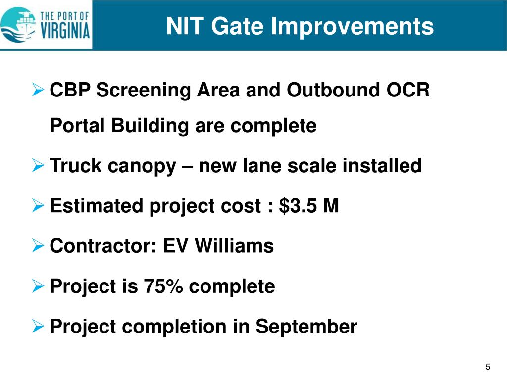 PPT - Jeff Florin Deputy Executive Director, Operations Virginia Port ...