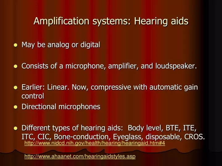 PPT - Amplification systems: Hearing aids PowerPoint Presentation, free ...