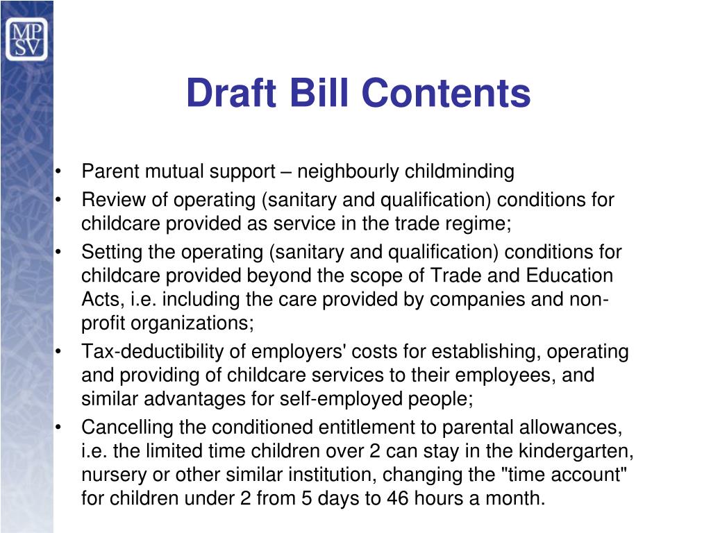 PPT - Draft Bill Promoting Families with Children Kateřina Jirková ...