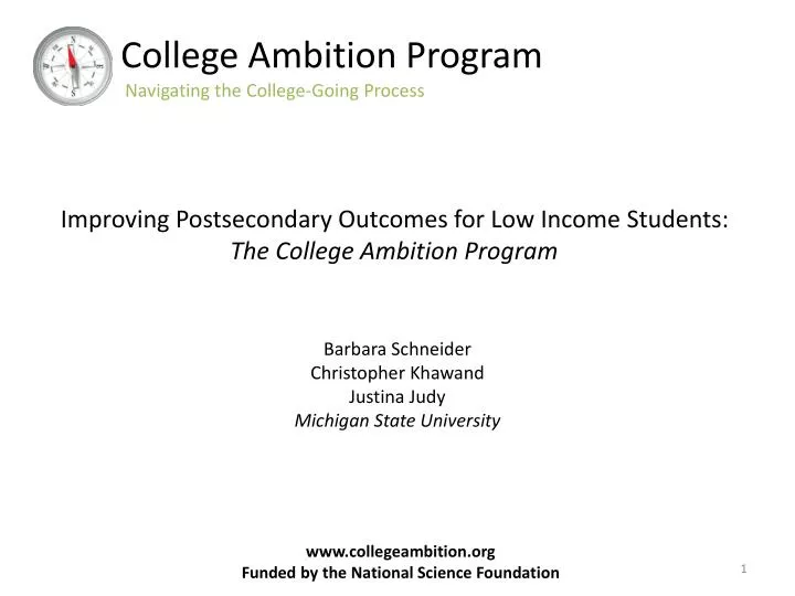 PPT - College Ambition Program Navigating the College-Going Process ...