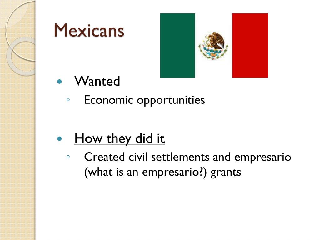 PPT - Empresario (What is an empresario ?) Land Grants PowerPoint ...