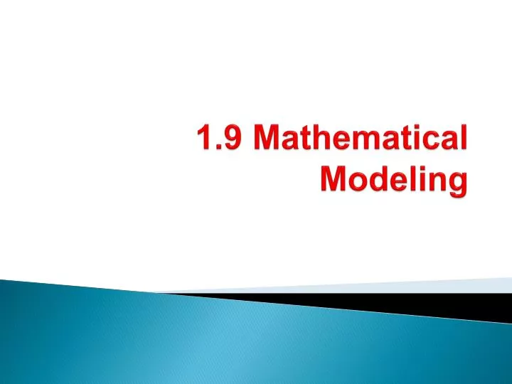 PPT - 1.9 Mathematical Modeling PowerPoint Presentation, free download ...