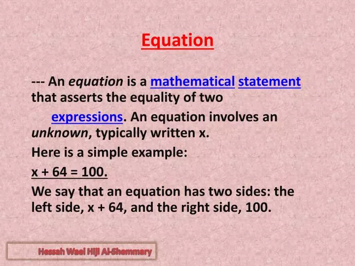 PPT - Equation PowerPoint Presentation, free download - ID:2690824