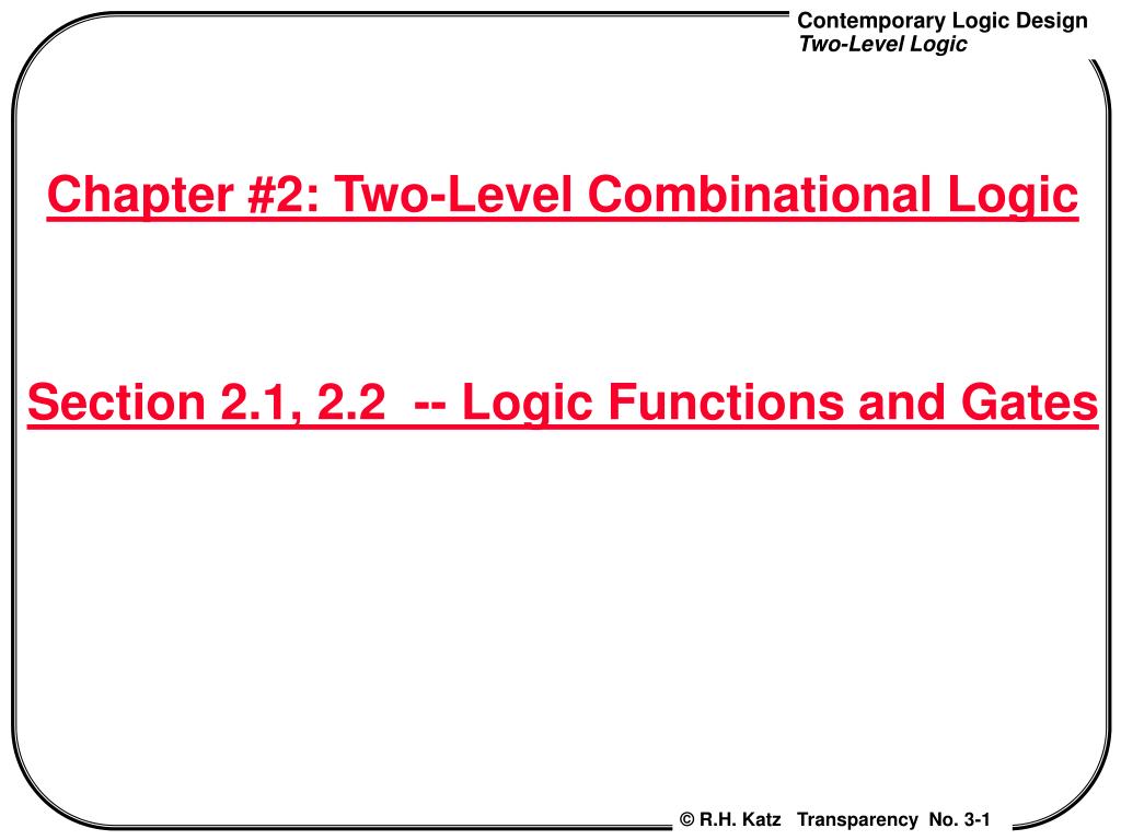 PPT - Chapter #2: Two-Level Combinational Logic Section 2.1, 2.2 ... PPT - Chapter #2: Two-Level Combinational Logic Section 2.1, 2.2 ...