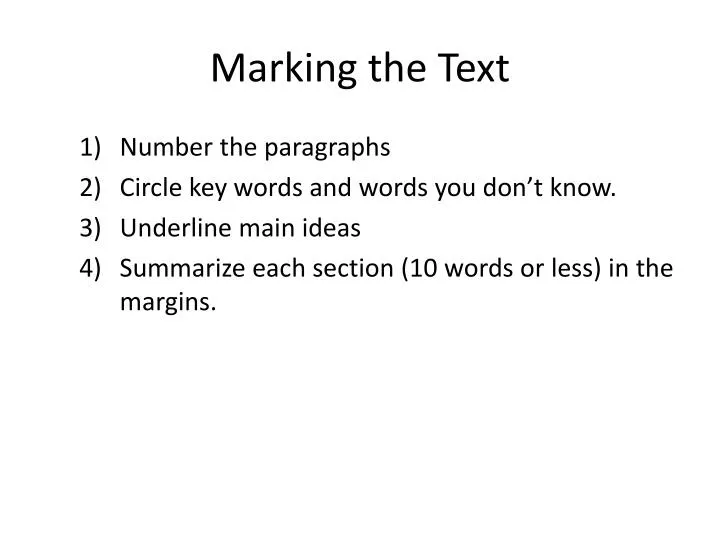 PPT - Marking the Text PowerPoint Presentation, free download - ID:2692693