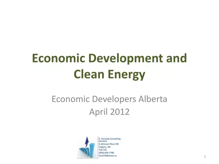 Ppt Economic Development And Clean Energy Powerpoint Presentation