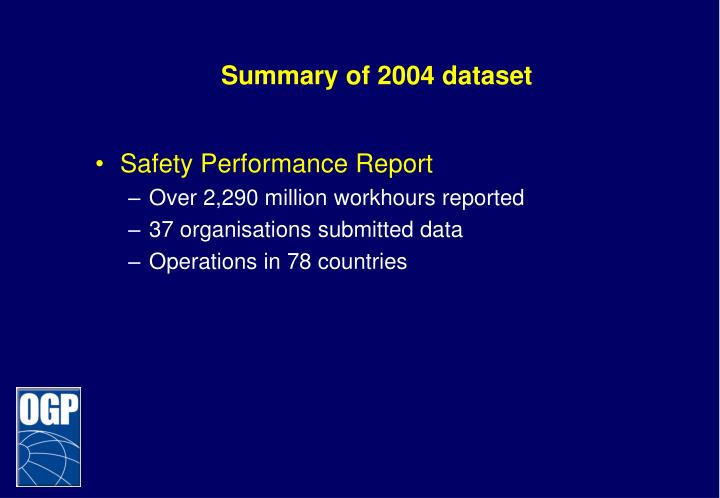 PPT - OGP Safety Performance Indicators 2004 Don Smith Technical ...