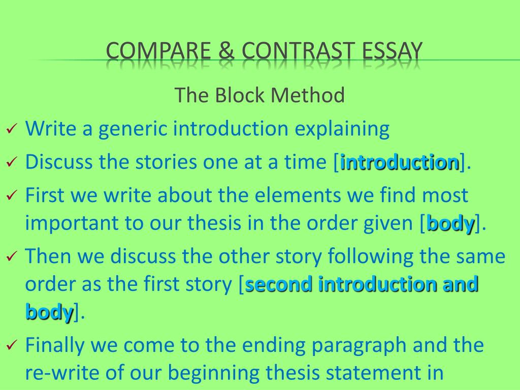 PPT Compare Contrast Essay Block Method PowerPoint Presentation PPT Compare Contrast Essay Block Method PowerPoint Presentation