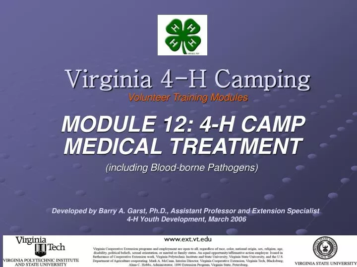 PPT - Virginia 4-H Camping Volunteer Training Modules PowerPoint ...