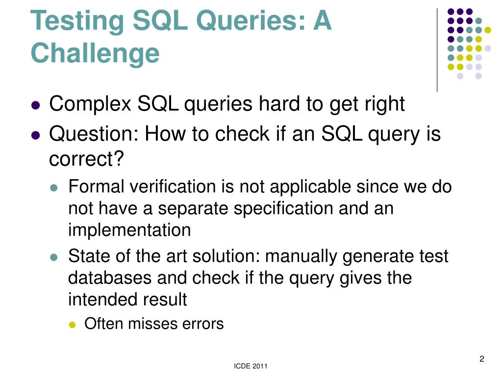 PPT - Generating Test Data for Killing SQL Mutants: A Constraint Based ... PPT - Generating Test Data for Killing SQL Mutants: A Constraint Based ...