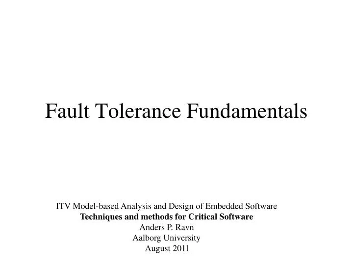 PPT - Fault Tolerance Fundamentals PowerPoint Presentation, free ...