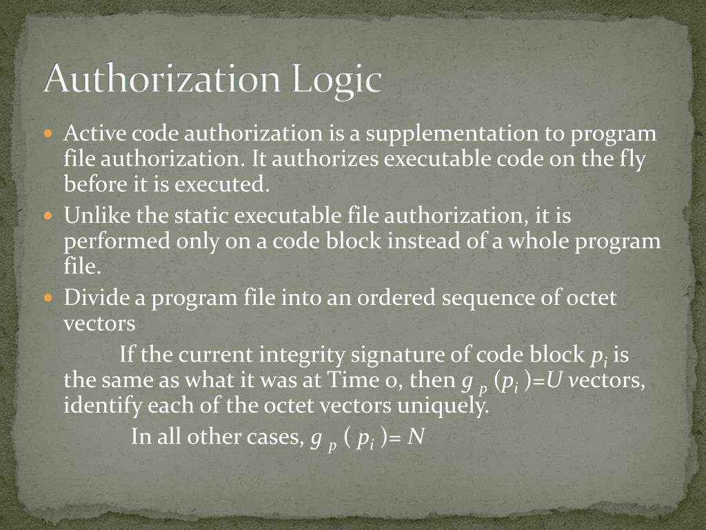 Ppt An Executable Code Authorization Model For Secure Operating System Powerpoint Presentation 8832