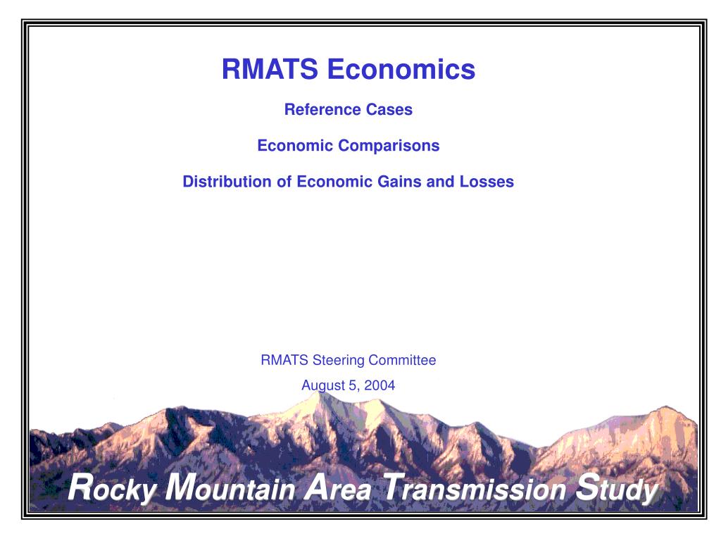 PPT - RMATS Economics Reference Cases Economic Comparisons Distribution ...