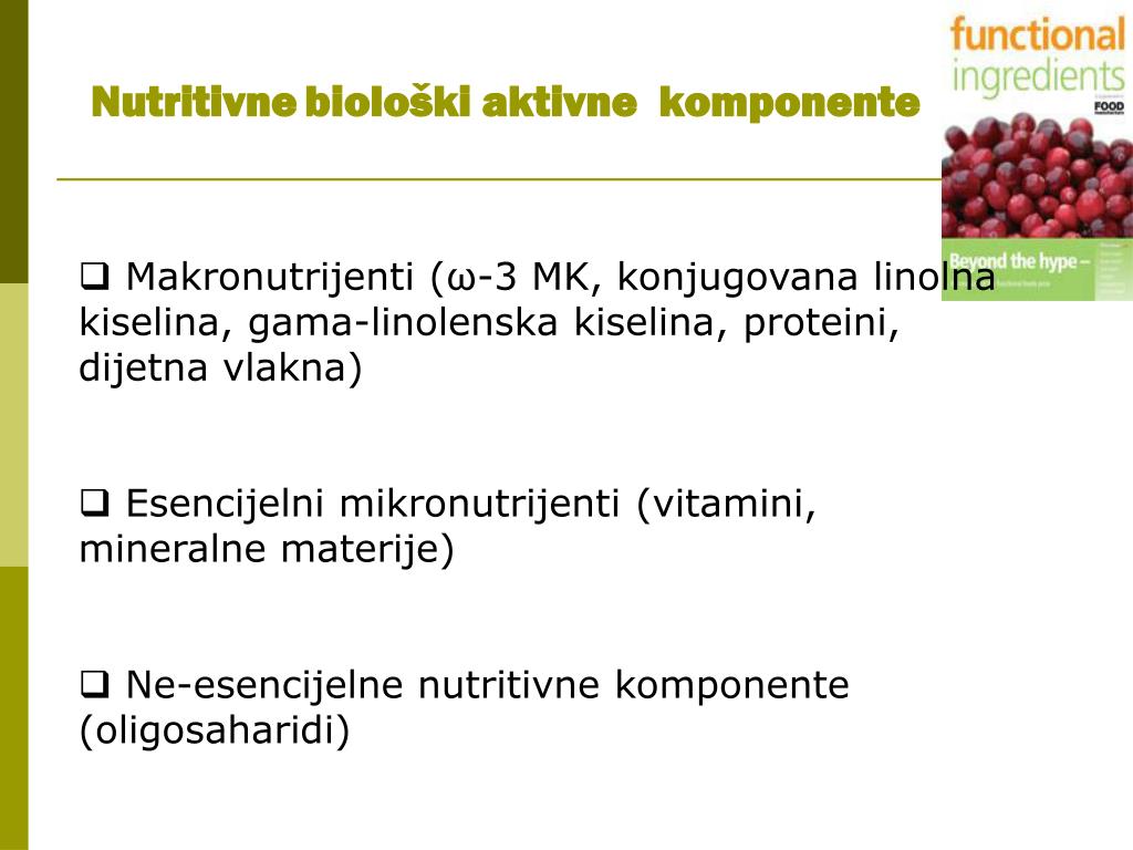 PPT - 1. BIOLOŠKI AKTIVNE KOMPONENTE NAMIRNICA U PROMOCIJI ZDRAVLJA 2 ...