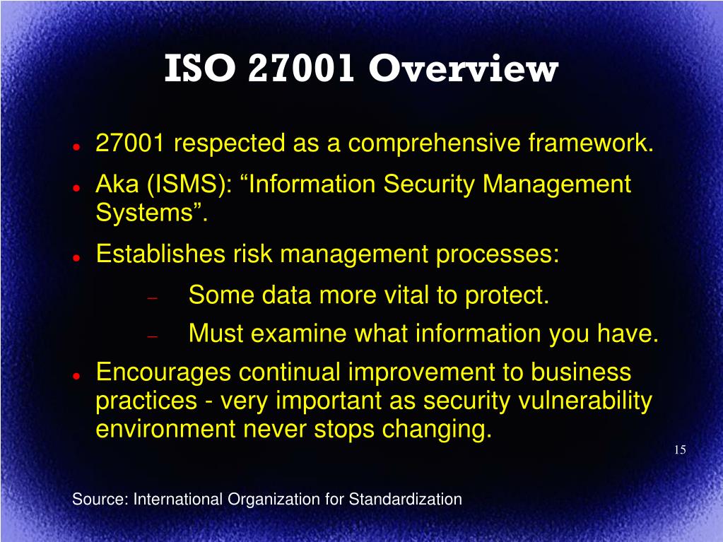 PPT - ISO 27001 compliance as prima facie evidence of good faith action ...