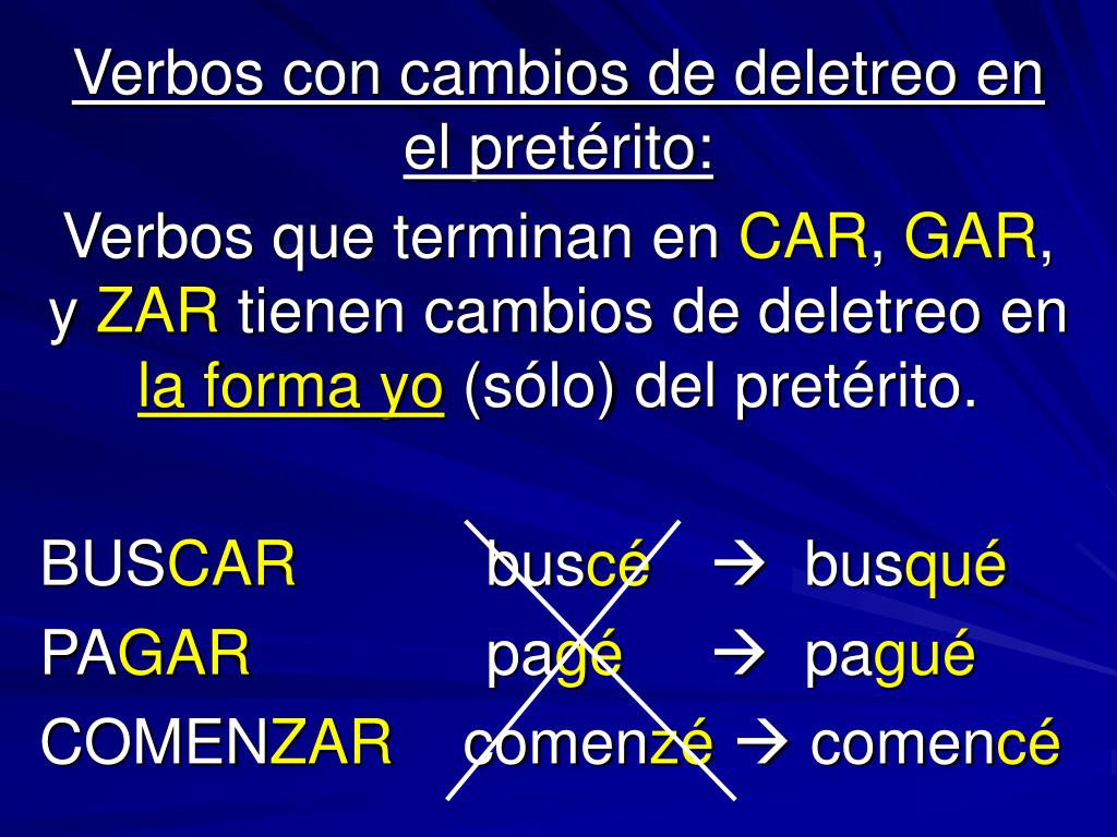 PPT - Verbos regulares en el pret érito: AR ER/IR Yo é í T ú aste iste ...