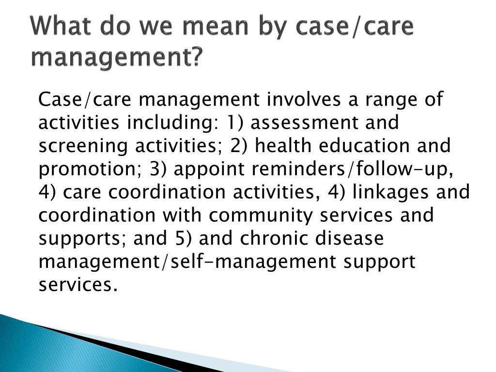 PPT - Role of Case/Care Management among MeHAF’s Clinical ...