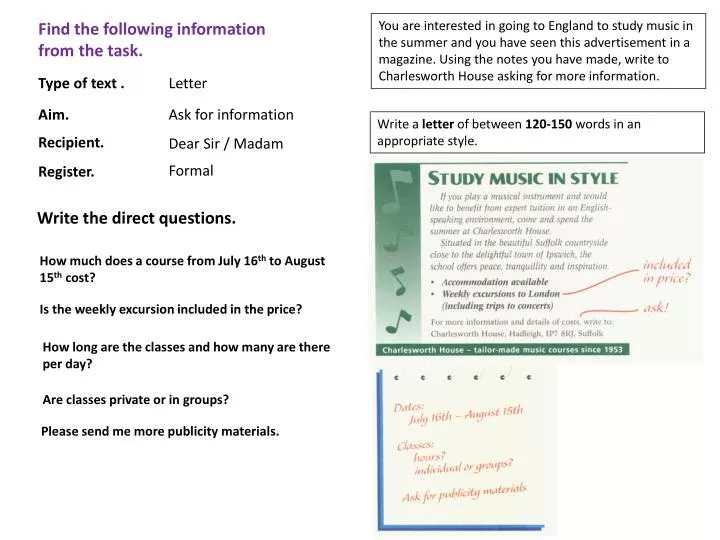 PPT - Write a letter of between 120-150 words in an appropriate style ...