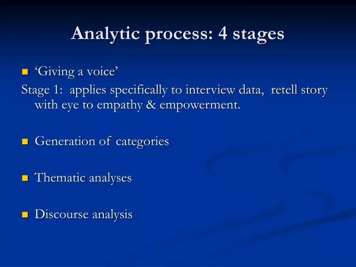 PPT - Analytic process: 4 stages PowerPoint Presentation, free download ...
