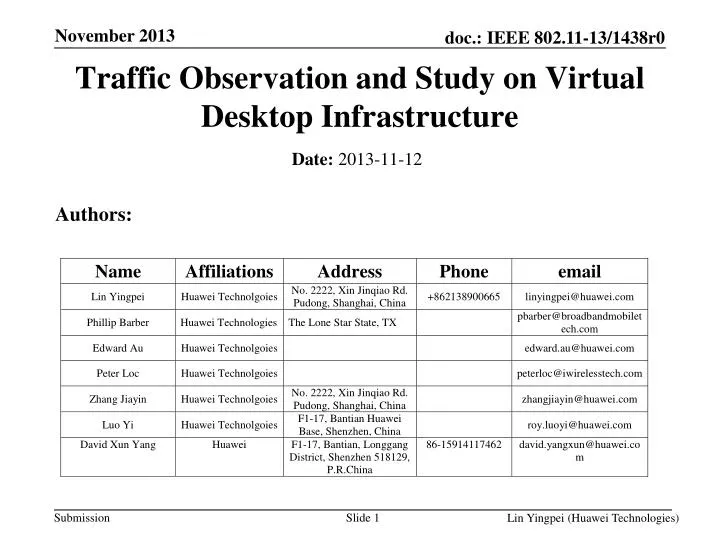 PPT - Traffic Observation and Study on Virtual Desktop Infrastructure ...