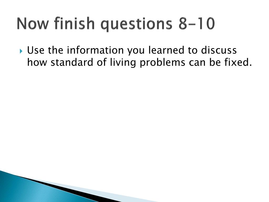 PPT - Standard of living and sectors of the economy PowerPoint ...
