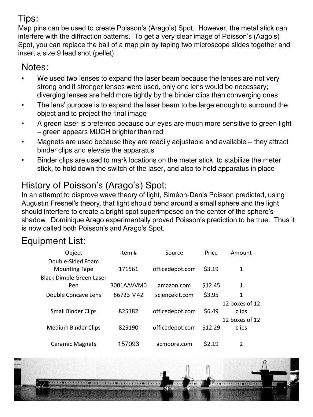 PPT - Poisson’s (Arago’s) Spot with Office Supplies PowerPoint ...