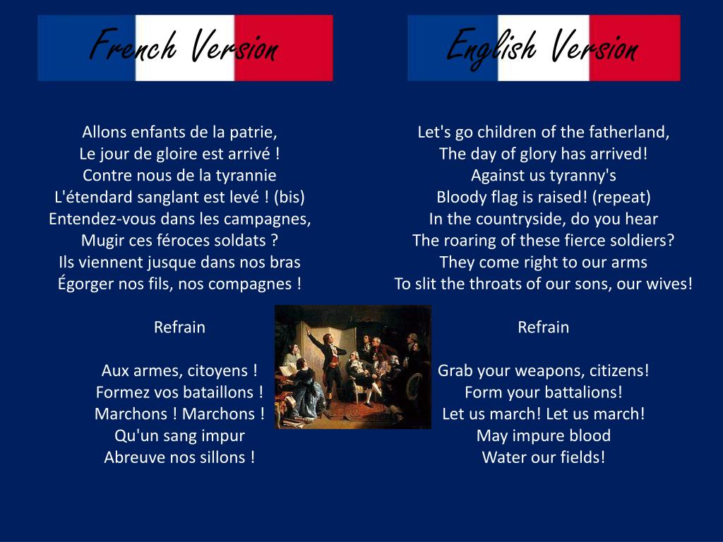 PPT - The French National Anthem By Elisa 3 ème 4,Comenius project ...