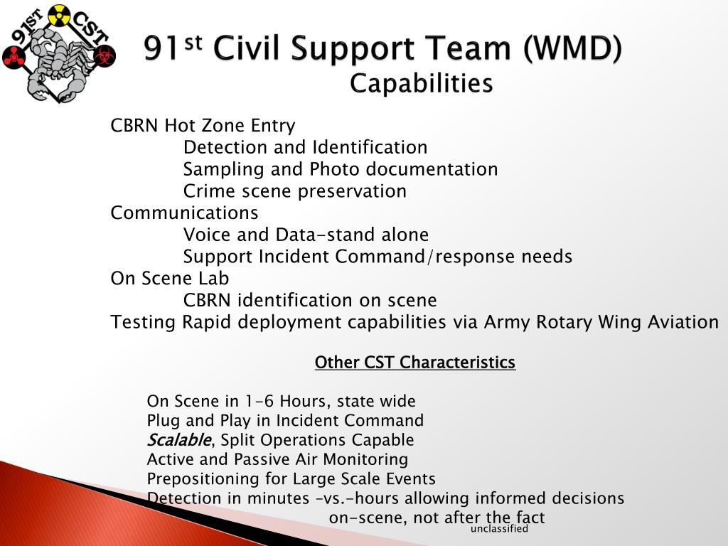 PPT - 91 st Civil Support Team ( Weapons of Mass Destruction ...
