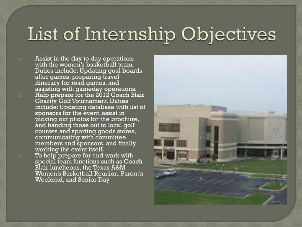 PPT - Spring 2012 Internship: Texas A&M Women’s Basketball By Blake ...