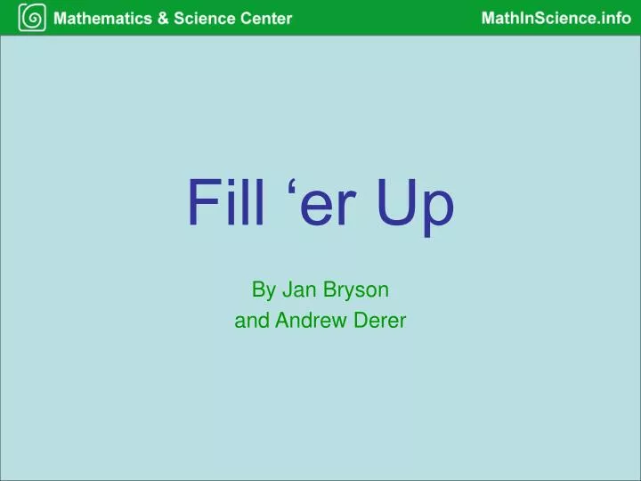 PPT - Fill ‘er Up PowerPoint Presentation, free download - ID:2701060
