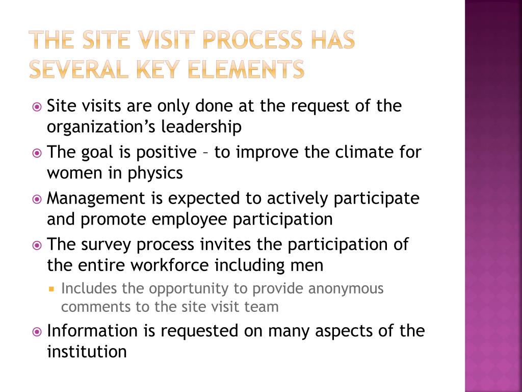 PPT - Improving Climate for Women in Physics: Site Visit Program ...
