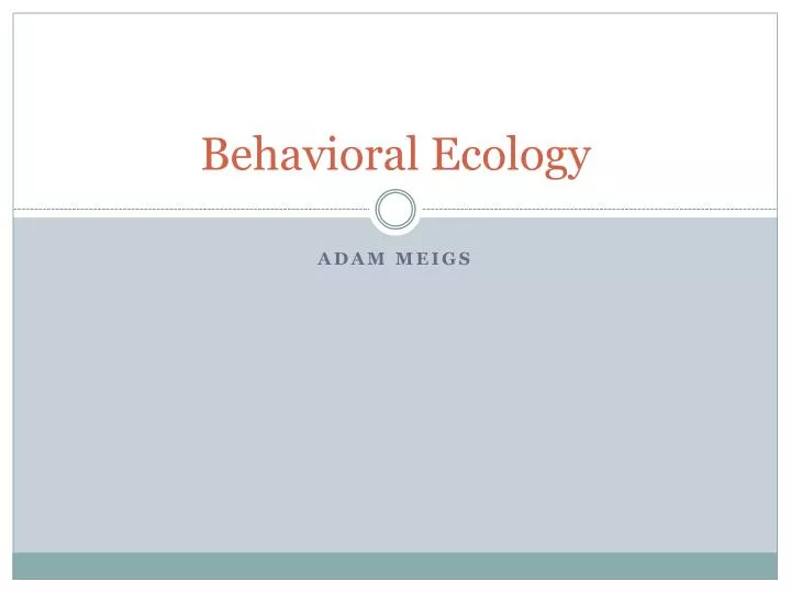 PPT - Behavioral Ecology PowerPoint Presentation, free download - ID ...