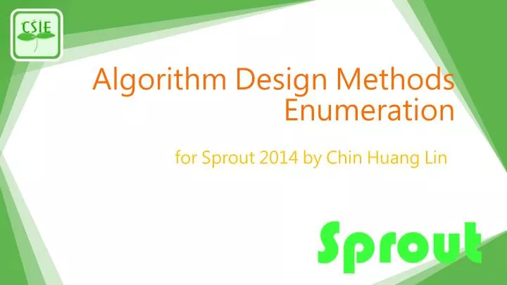 PPT - Algorithm Design Methods Enumeration PowerPoint Presentation ...