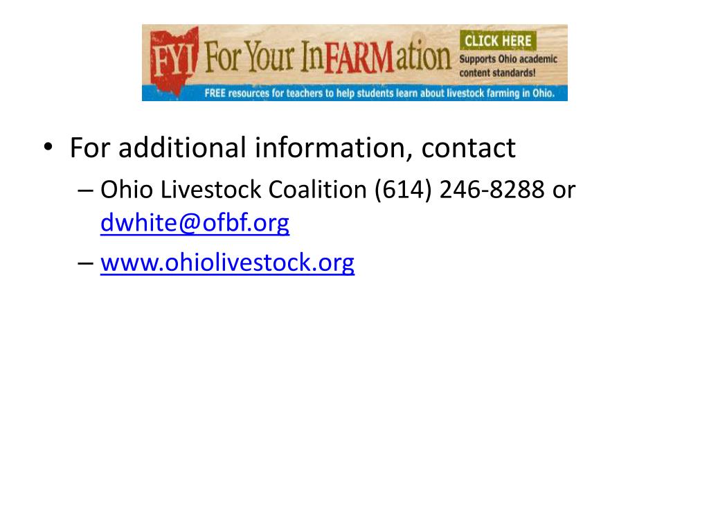 PPT - David White, Executive Director Ohio Livestock Coalition (OLC ...