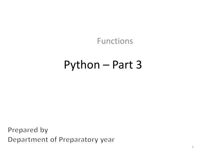 PPT - Python – Part 3 PowerPoint Presentation, free download - ID:2702922