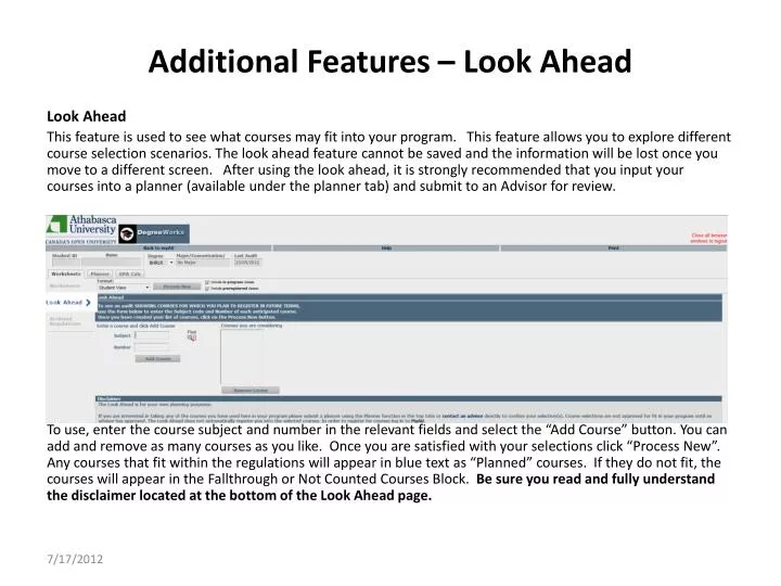 PPT - Additional Features – Look Ahead PowerPoint Presentation, free ...