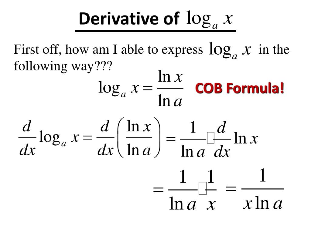 PPT - Derivatives of exponential and logarithmic functions PowerPoint ... PPT - Derivatives of exponential and logarithmic functions PowerPoint ...