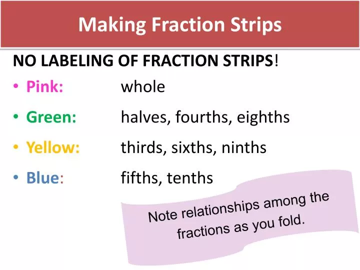 PPT - Making Fraction Strips PowerPoint Presentation, free download ...