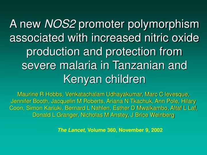 PPT - The Lancet, Volume 360, November 9, 2002 PowerPoint Presentation ...