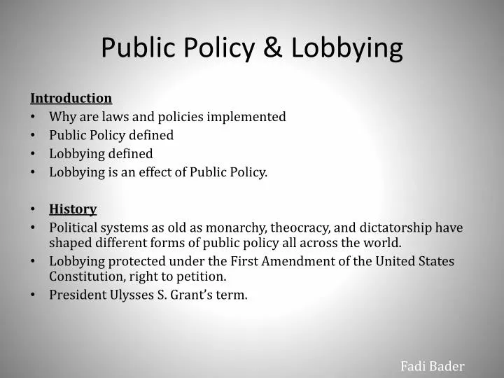 PPT - Public Policy & Lobbying PowerPoint Presentation, free download ...