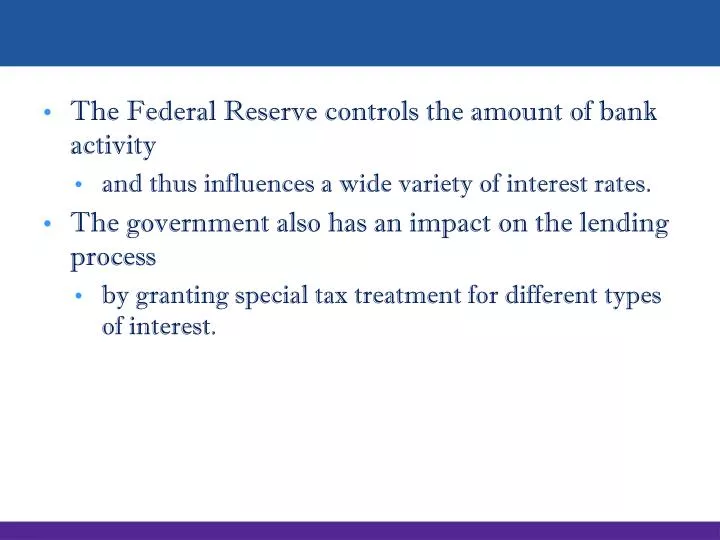 PPT - The Federal Reserve controls the amount of bank activity ...