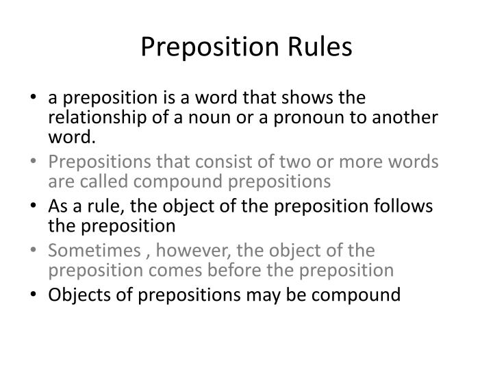 PPT - Prepositions PowerPoint Presentation - ID:2705547