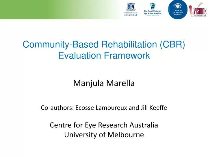 PPT - Community-Based Rehabilitation (CBR) Evaluation Framework ...