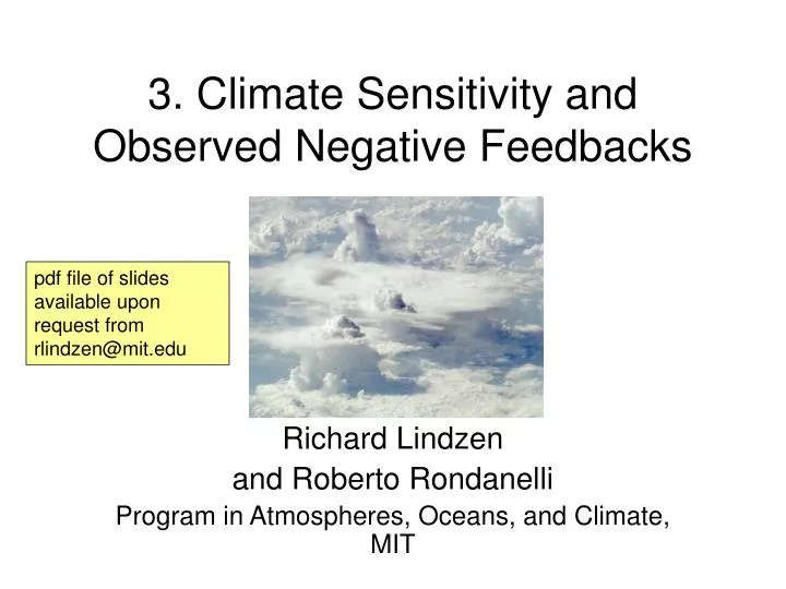 PPT - 3. Climate Sensitivity and Observed Negative Feedbacks PowerPoint ...